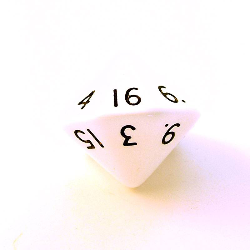 1x White D16 (sixteen sided) Die