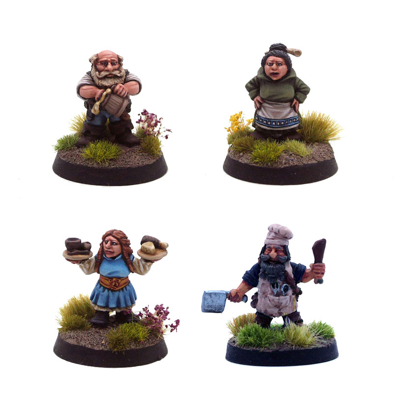 Dwarven Inn Folk - Pack 1 (4 Miniatures)