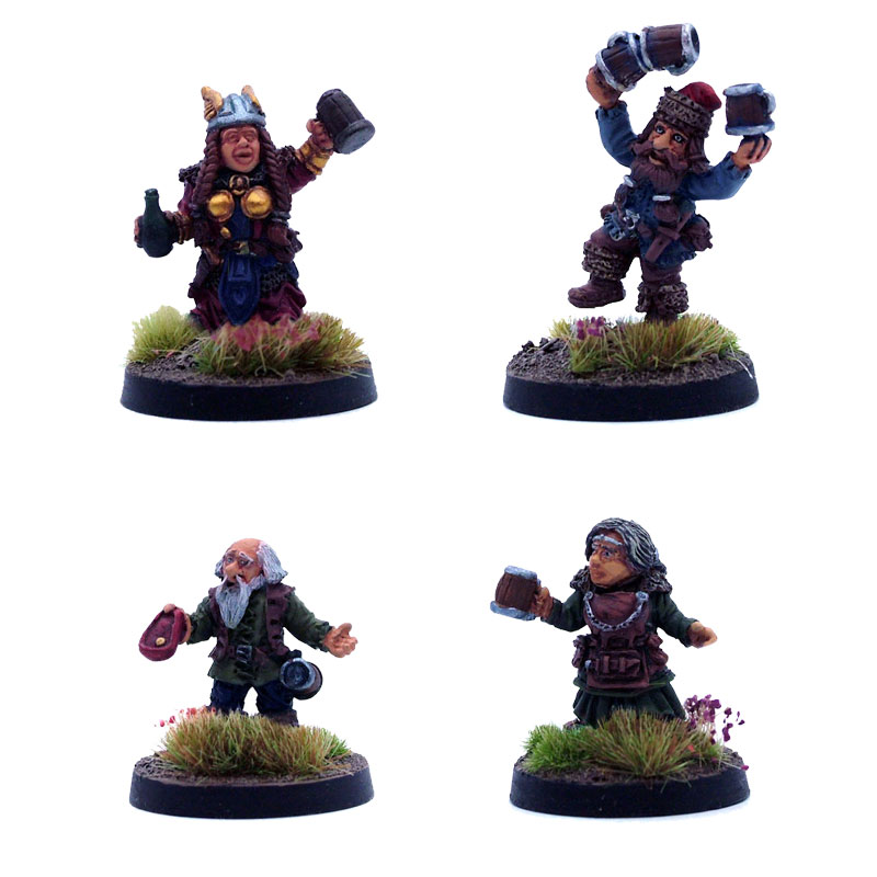 Dwarven Inn Folk - Pack 2 (4 Miniatures)